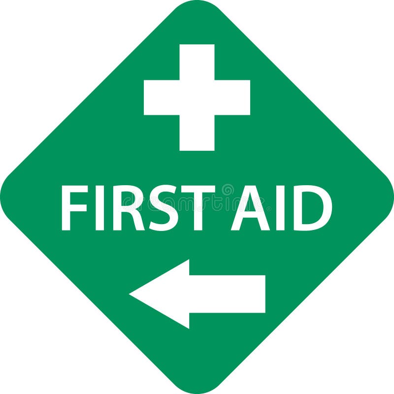 First Aid Post Box Point Green Sign Stock Vector - Illustration of ...