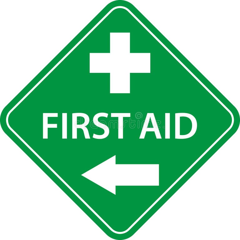 First Aid Post Box Point Green Sign Stock Vector - Illustration of ...