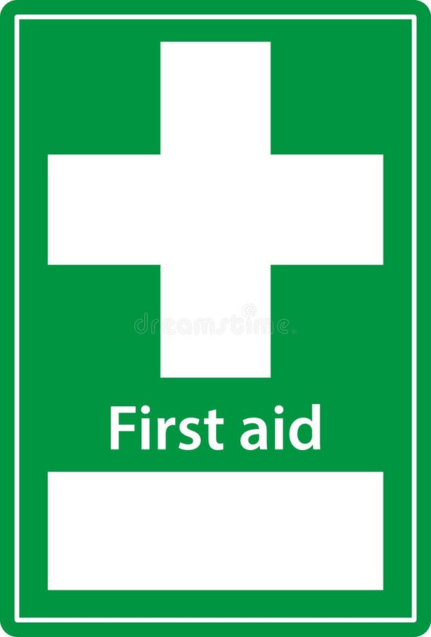 First Aid Post Box Point Green Sign Stock Vector - Illustration of care ...