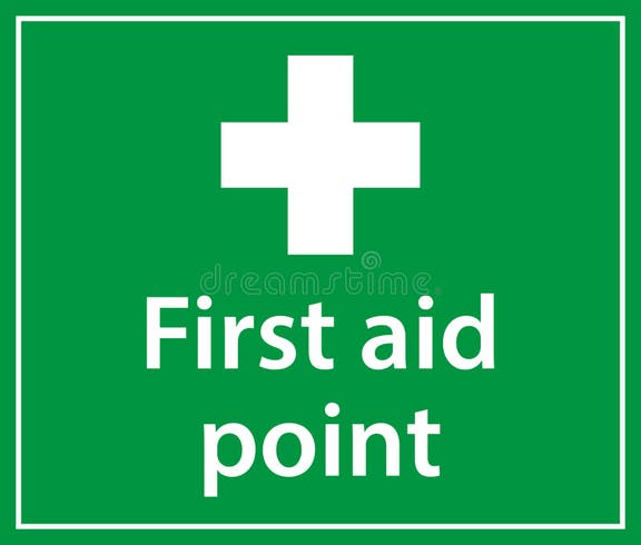 First Aid Post Box Point Green Sign Stock Vector - Illustration of ...