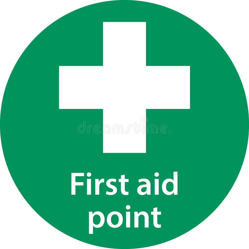 First Aid Post Box Point Green Sign Stock Vector - Illustration of ...