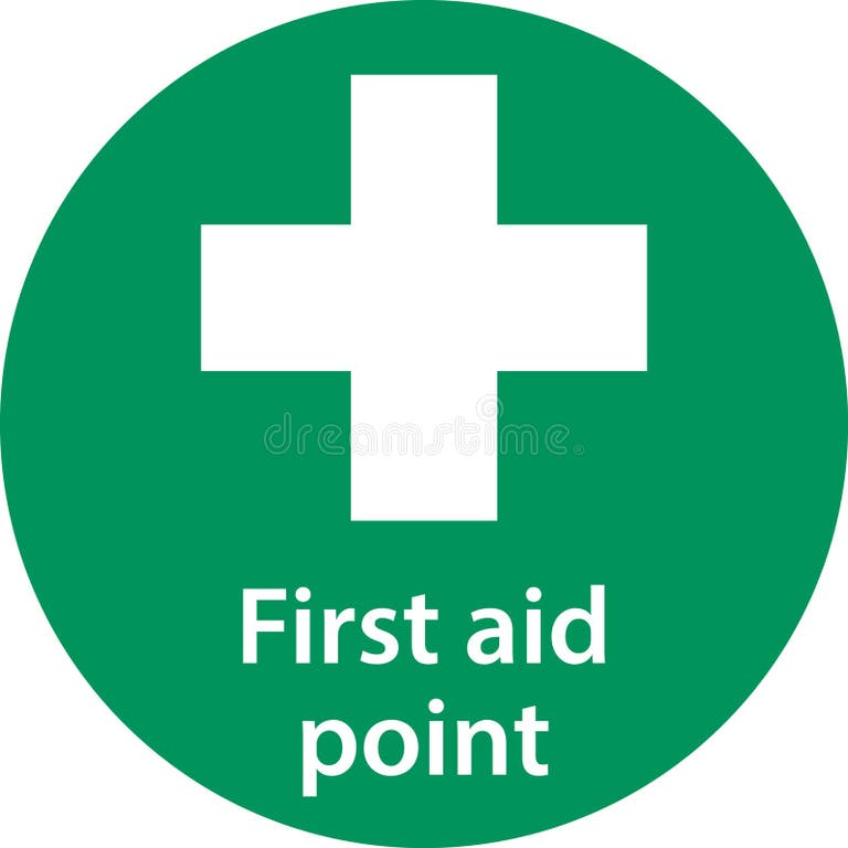 First Aid Post Box Point Green Sign Stock Vector - Illustration of ...
