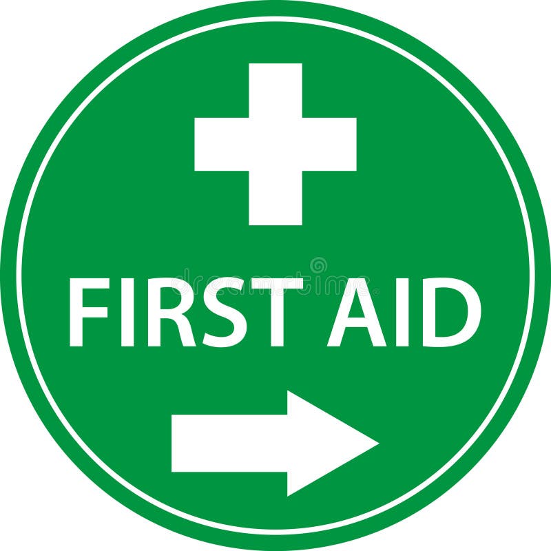 First Aid Post Box Point Green Sign Stock Illustration - Illustration ...