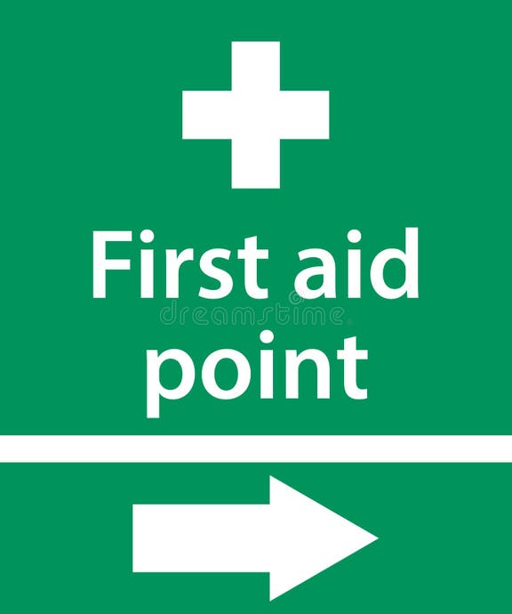 First Aid Post Box Point Green Sign Stock Illustration - Illustration ...
