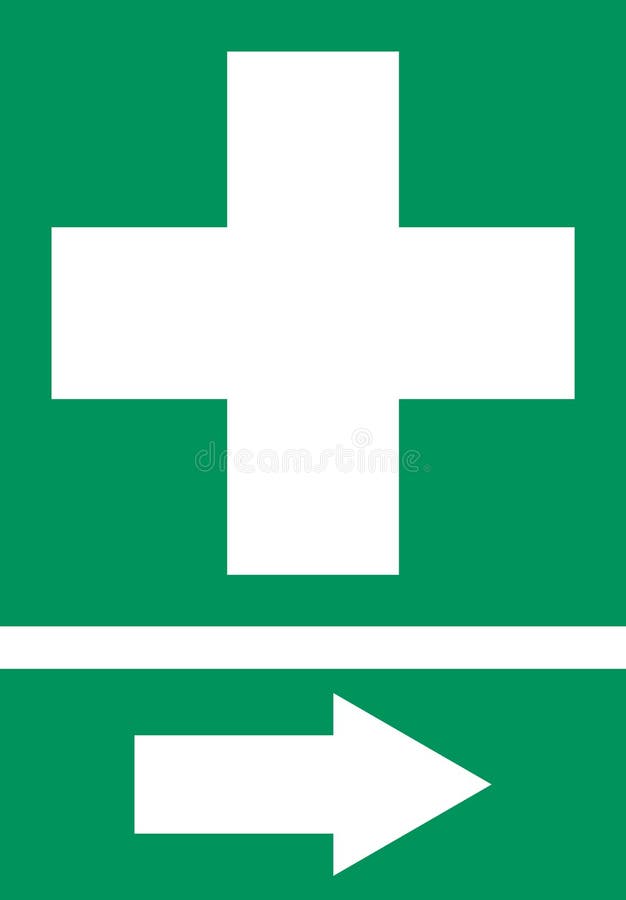 First Aid Post Box Point Green Sign Stock Illustration - Illustration ...