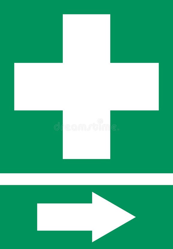 First Aid Post Box Point Green Sign Stock Illustration - Illustration ...