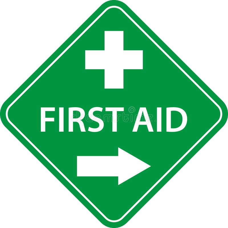 First Aid Post Box Point Green Sign Stock Vector - Illustration of ...