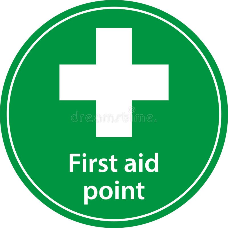 First Aid Post Box Point Green Sign Stock Vector - Illustration of care ...