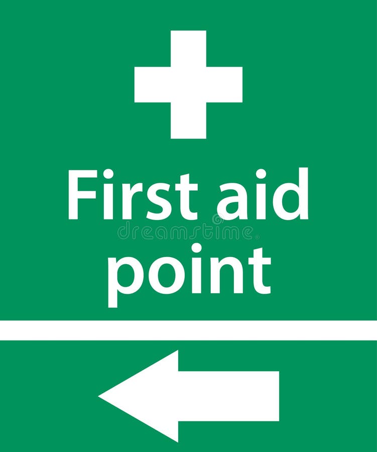 First Aid Post Box Point Green Sign Stock Vector - Illustration of ...