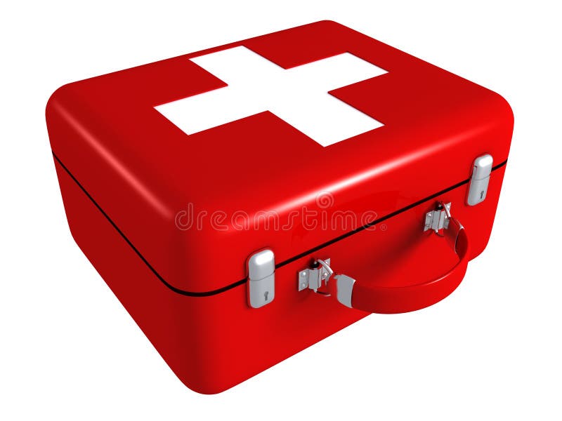 First Aid Red Medical Kit Box Stock Illustration - Illustration of ...