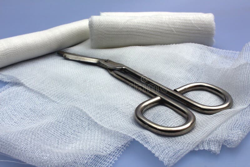 First Aid Box, Scissors and Tablets Stock Image - Image of equipment ...