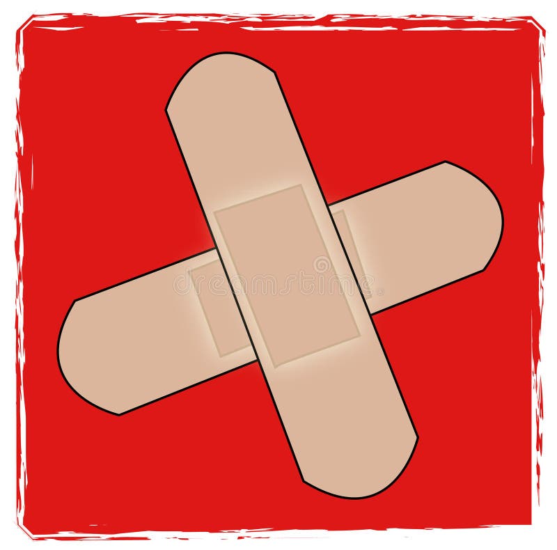 Red cross bandaid editorial stock photo. Illustration of medical - 6646413