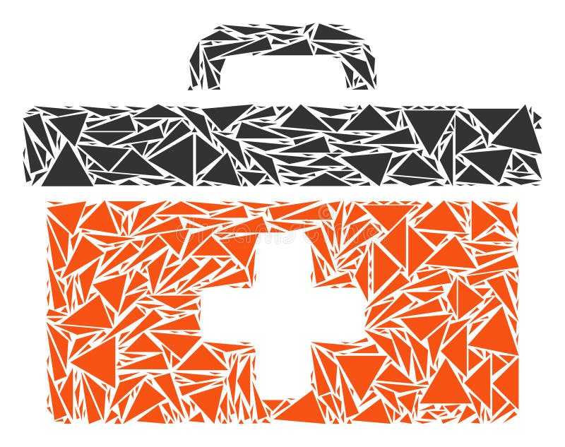 First Aid Toolbox Collage of Triangles Stock Vector - Illustration of ...