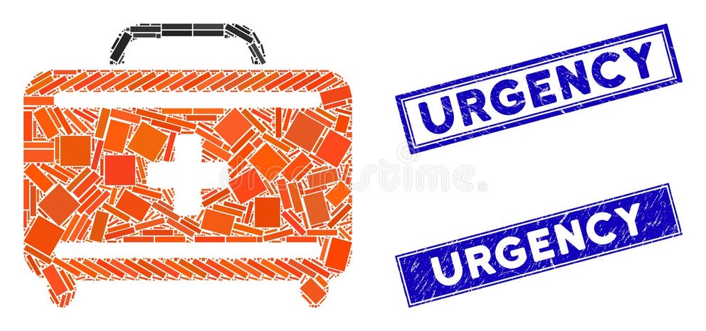 First Aid Toolkit Mosaic and Distress Rectangle Urgency Watermarks ...