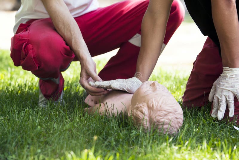 First aid training stock photo. Image of protective, patient - 25696316