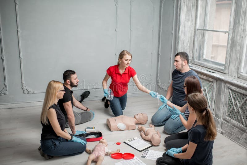 First aid training stock image. Image of group, emergency - 111598221