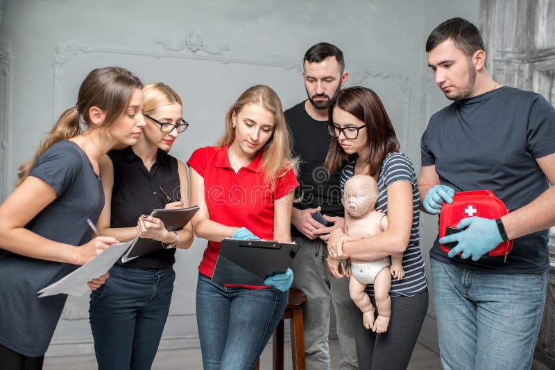 First aid training stock image. Image of indoors, emergency - 111650171