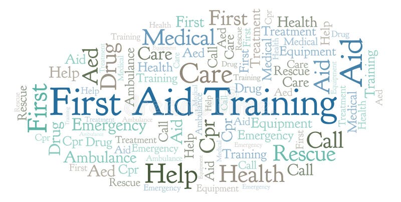 First Aid Training Word Cloud, Made with Text only. Stock Illustration ...