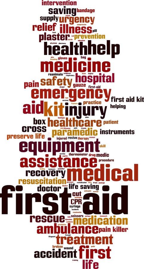 First aid word cloud stock vector. Illustration of medical - 271091398