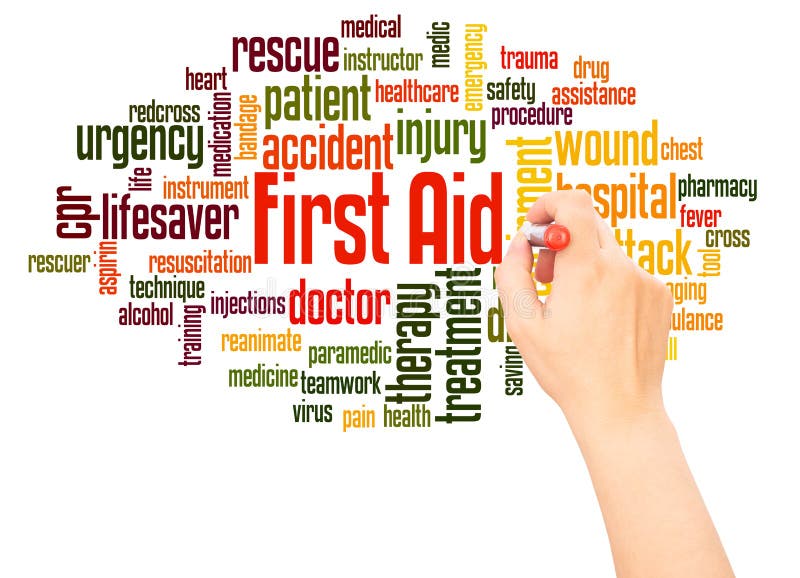 First Aid Word Cloud Hand Writing Concept Stock Photo - Image of ...