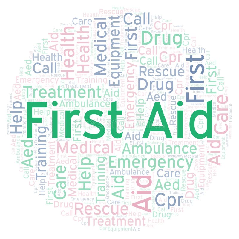 First Aid Word Cloud, Made with Text only. Stock Illustration ...