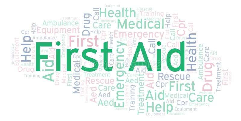First Aid Word Cloud, Made with Text only. Stock Illustration ...