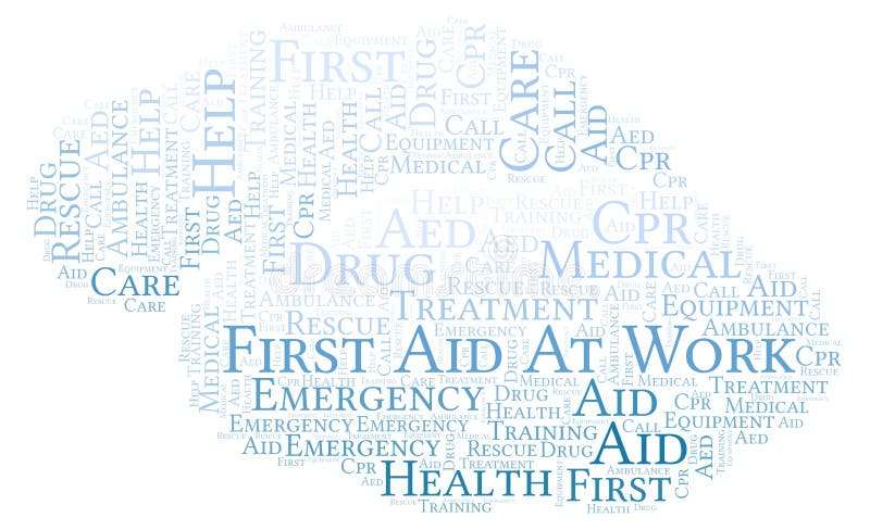 First Aid at Work Word Cloud, Made with Text only. Stock Illustration ...