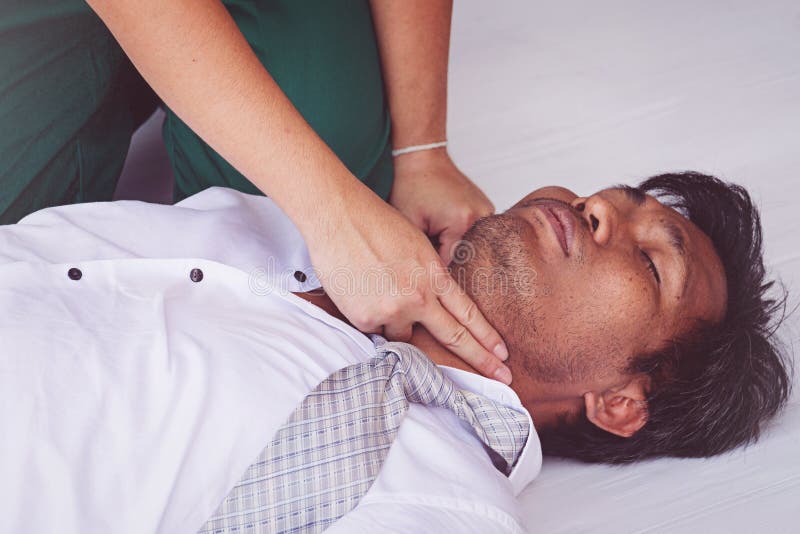 First Aids Emergency CPR on Heart Attack Man Stock Photo - Image of ...