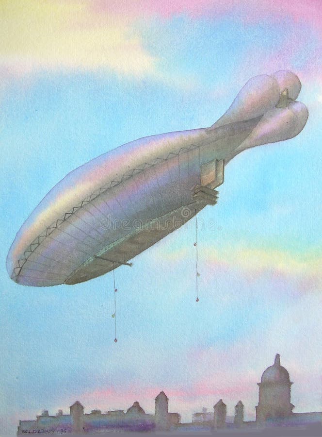 Dirigible stock illustration. Illustration of cabin, design - 25266413