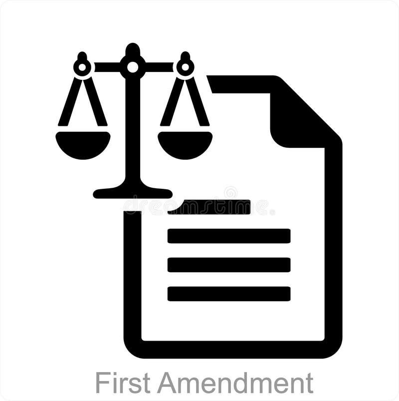 First Amendment and Law Icon Concept Stock Illustration - Illustration ...