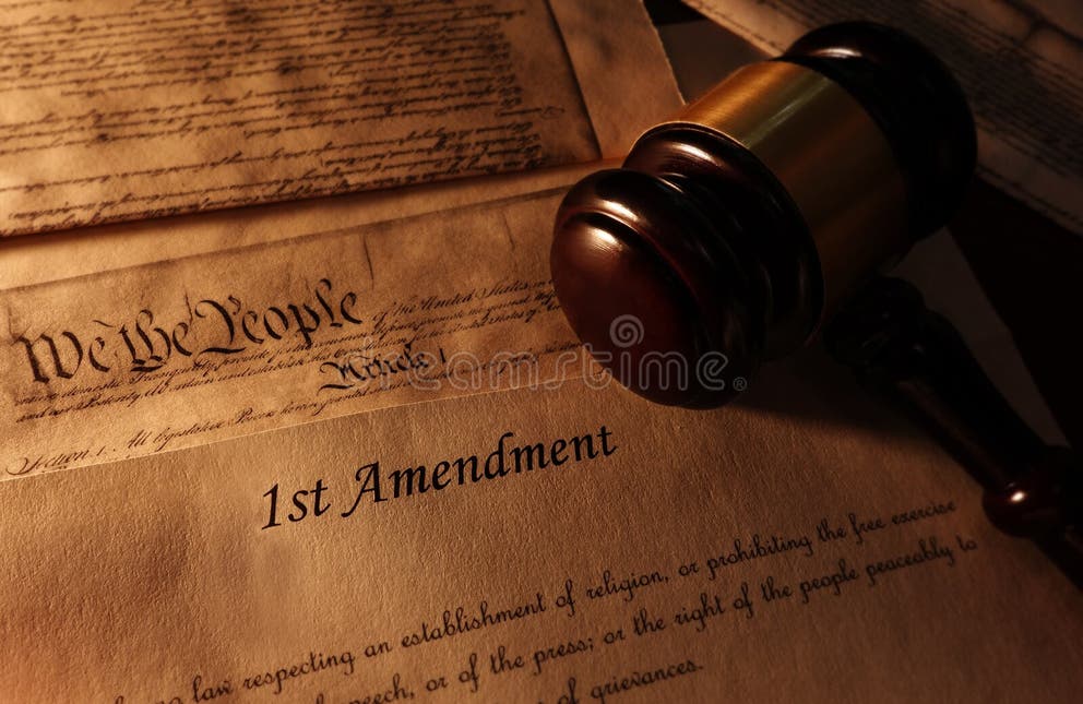 First Amendment Text and Gavel Stock Photo - Image of united ...