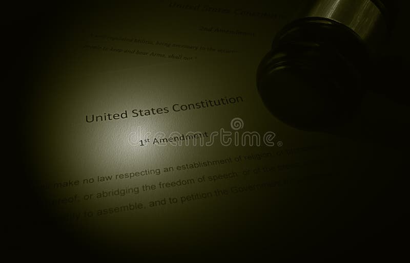 First Amendment and United States Constitution Stock Image - Image of ...