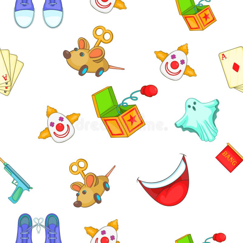 First of April Pattern, Cartoon Style Stock Vector - Illustration of ...