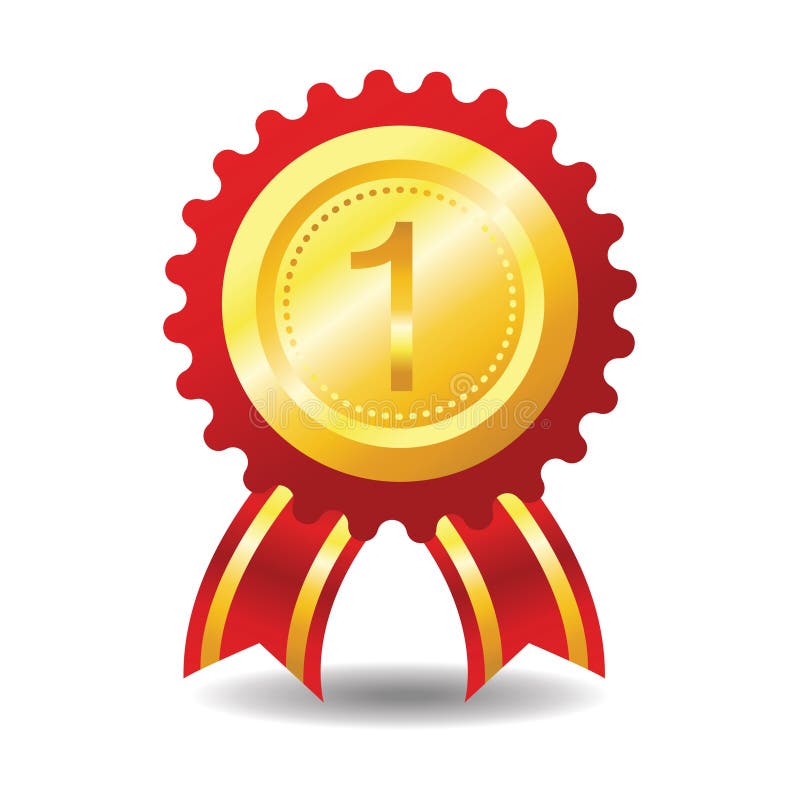 First Award Ribbon. Vector Illustration Decorative Design Stock Vector ...