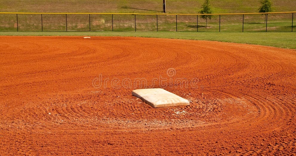 First Base in Graded Baseline Stock Image - Image of baseball, field ...