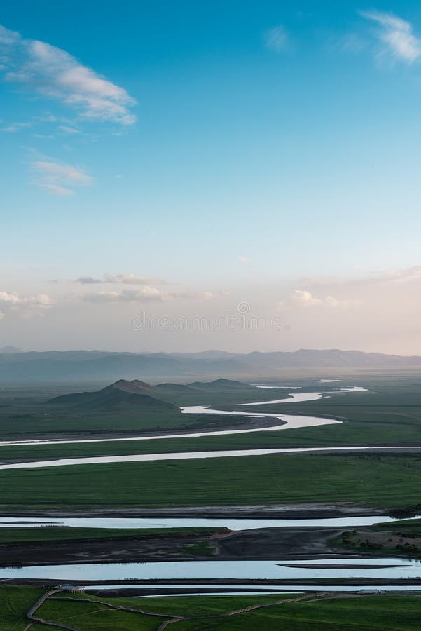 The First Bend of the Yellow River in Ruoergai, Sichuan, China Stock ...