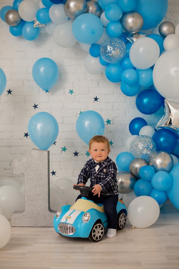 First Birthday Boy at His Party Stock Photo - Image of game, child ...