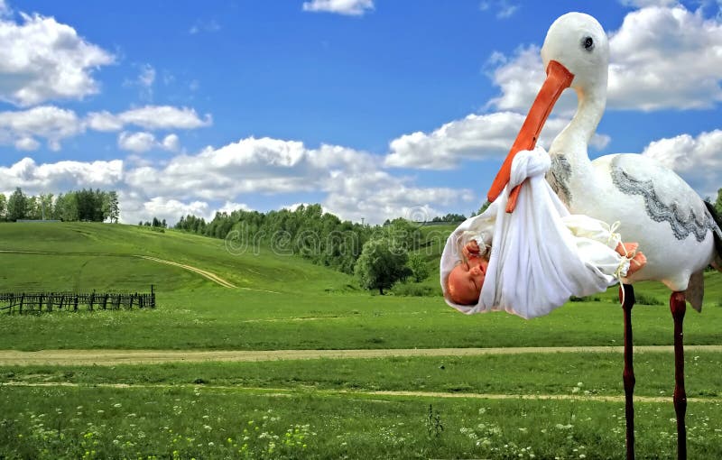 Stork & Baby stock image. Image of population, infant - 11185407