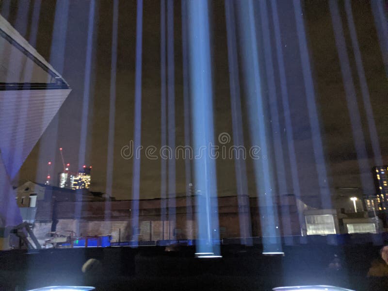 First Breath Installation, Manchester Beams of Light Going Upward into ...