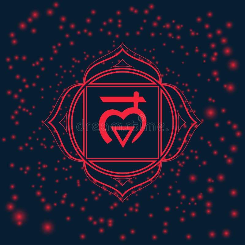 First Chakra Illustration Vector of Muladhara. EPS 10 Stock Vector ...