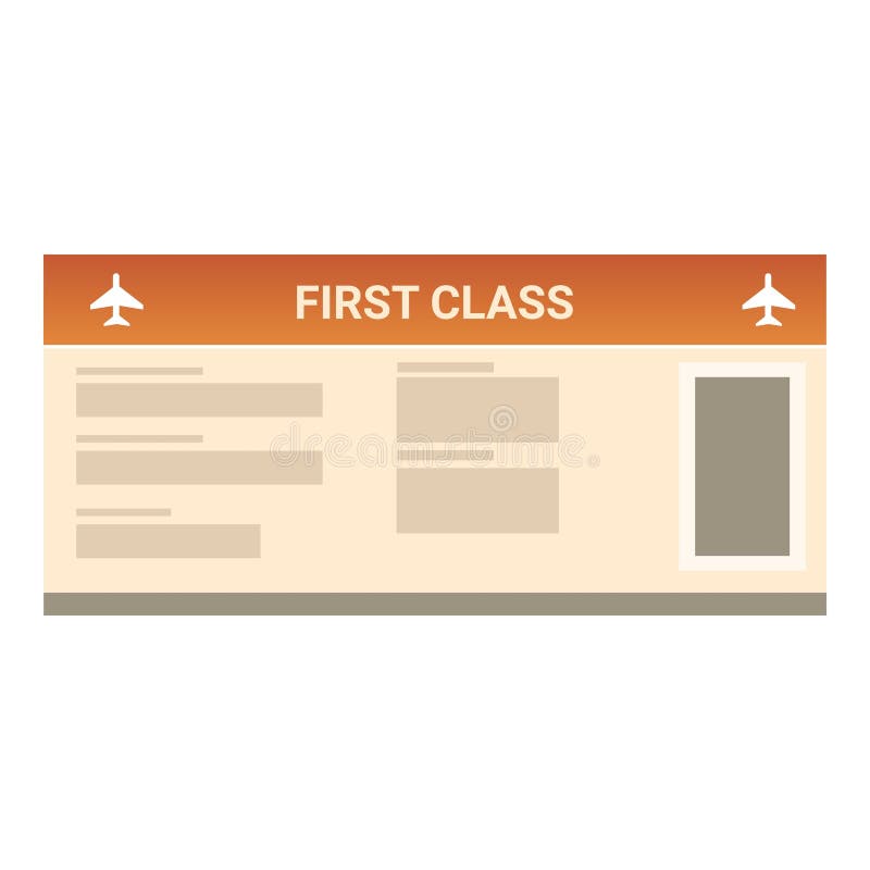 First Class Airplane Boarding Pass Ticket Allowing Entry To Flight ...