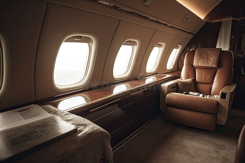 First class in an airplane stock illustration. Illustration of luxury ...