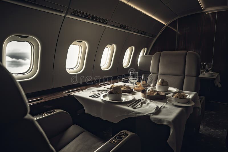 First class in an airplane stock illustration. Illustration of airways ...