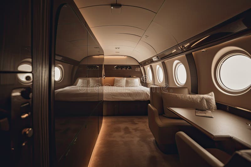 First class in an airplane stock illustration. Illustration of genuine ...