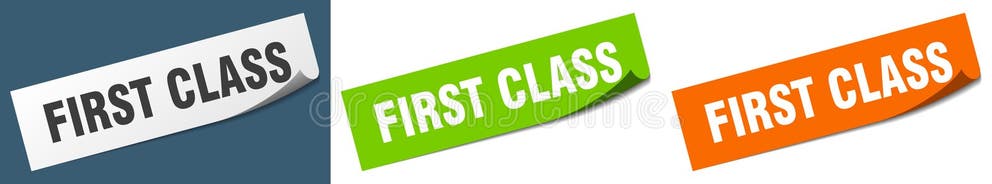 First Class Banner. First Class Speech Bubble Label Set. Stock Vector ...