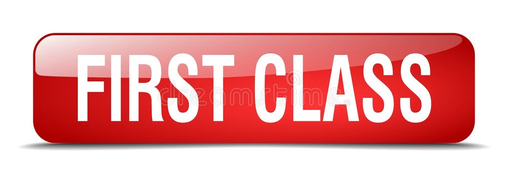 First class button stock vector. Illustration of class - 119893810