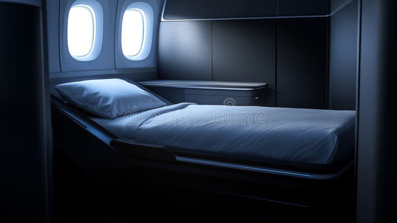 First Class Cabin Interior with Bed Setup for Comfortable Travel ...