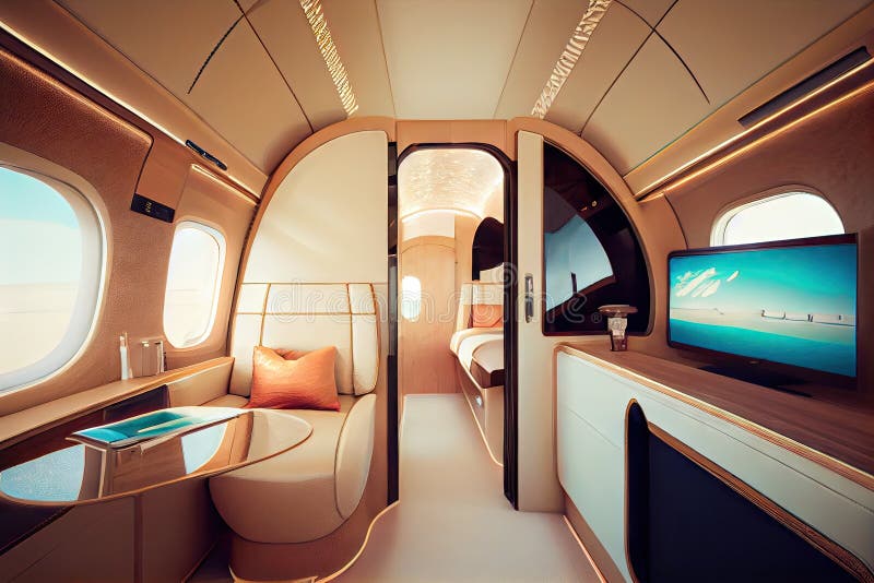 Luxurious First - Class Airline Experience Stock Illustration ...