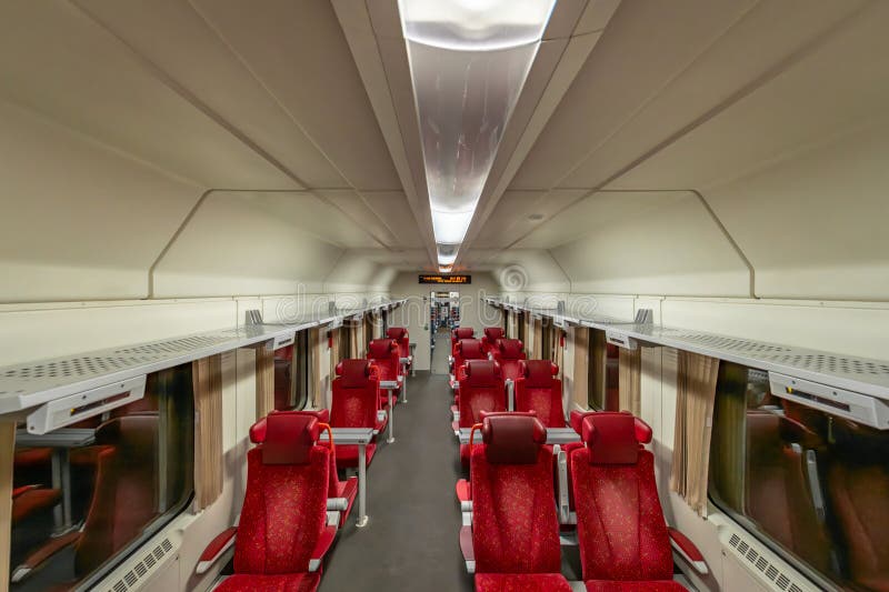 First Class Coach of Railway in Czech with Red Seats in Batelov CZ 12 ...