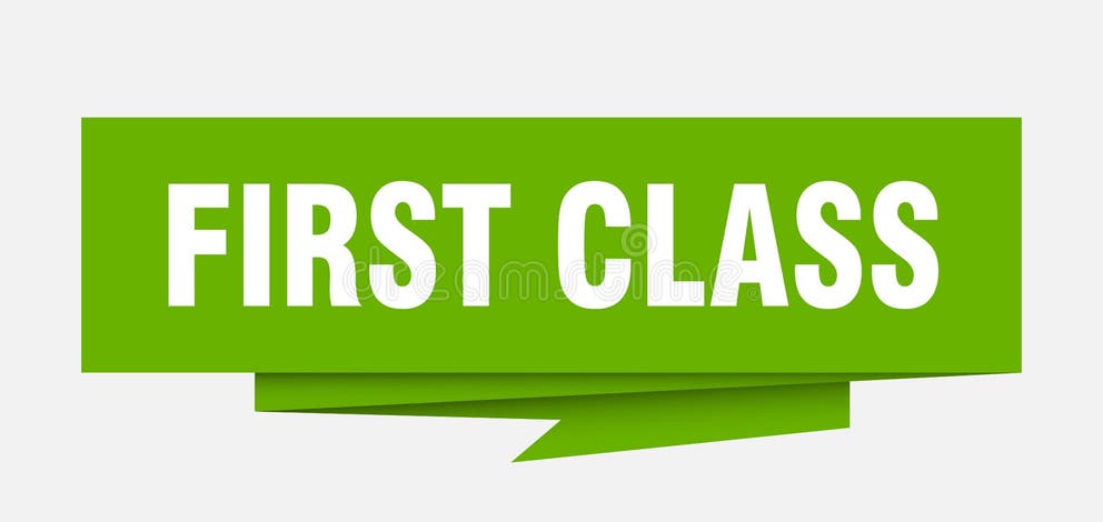 First class stock vector. Illustration of isolated, green - 124341319